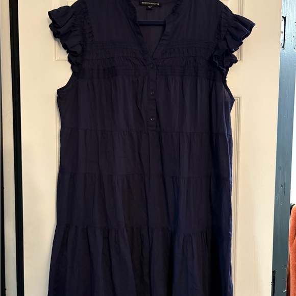 Boston Proper | Dresses | Boston Proper Navy Midi Dress | Poshmark